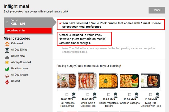 airasia Flights: 超值組合 - 附加服務套裝組合