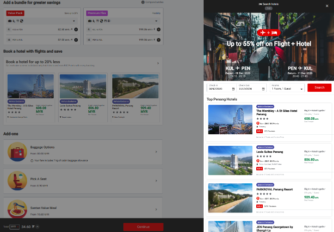 Booking a hotel on AirAsia MOVE : Types of hotel bookings
