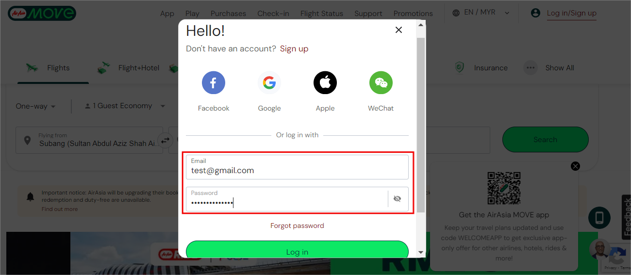 How to Log into your AirAsia Account to Update Your Personal Information