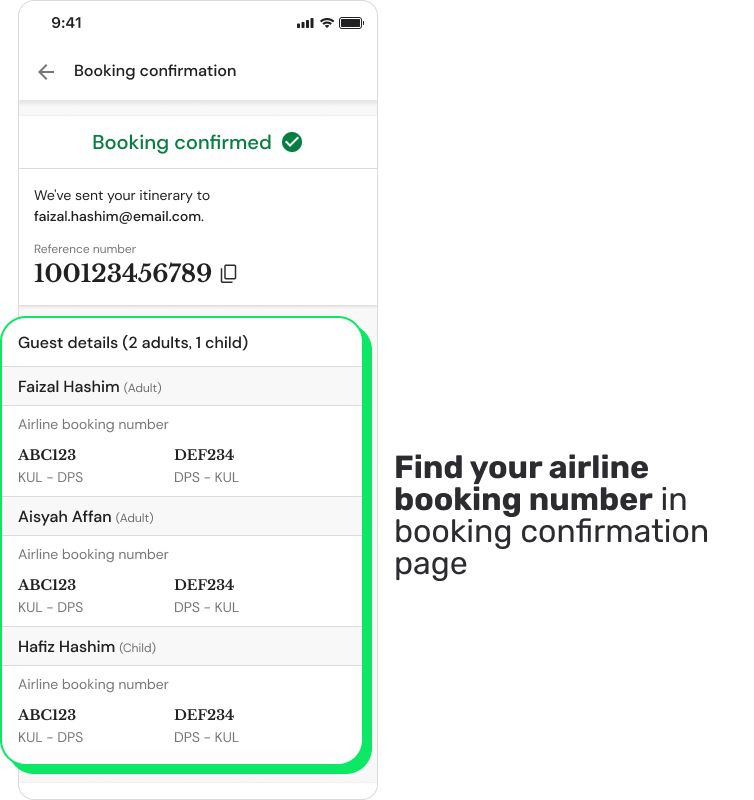 Any Airlines: Checking in, purchasing add-ons and managing your booking